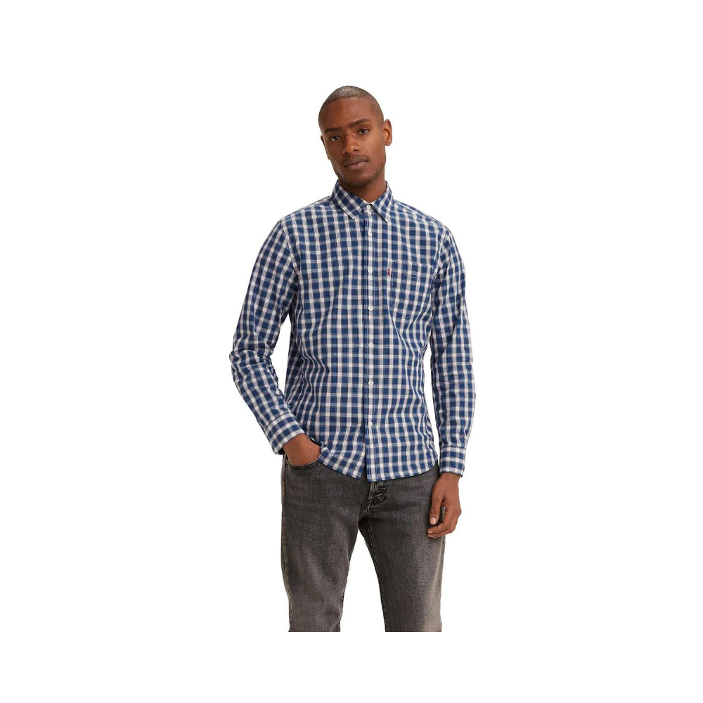 Camisa Masculina Levi's Xadrez Azul/Branco Ref: 85748-0068 - Badana