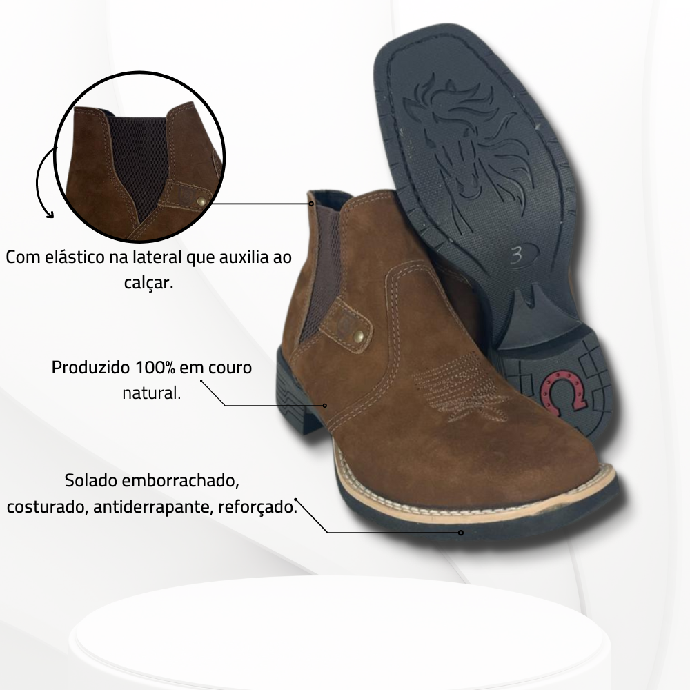 Botina Feminina Beira Lago Bordado - Ref. 921 - Badana