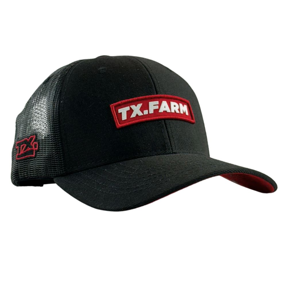 Boné Unissex Texas Farm Preto Com Logo Branco E Vermelho REF: TF988 ...