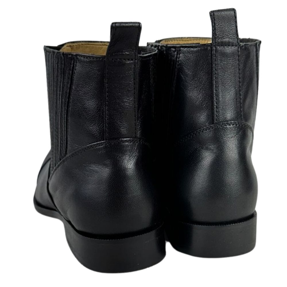 Botina Masculina Garotti Social Couro Pelica Preto Sola Pre-Frezano Verona Ref.101-COD:1342 - Badana