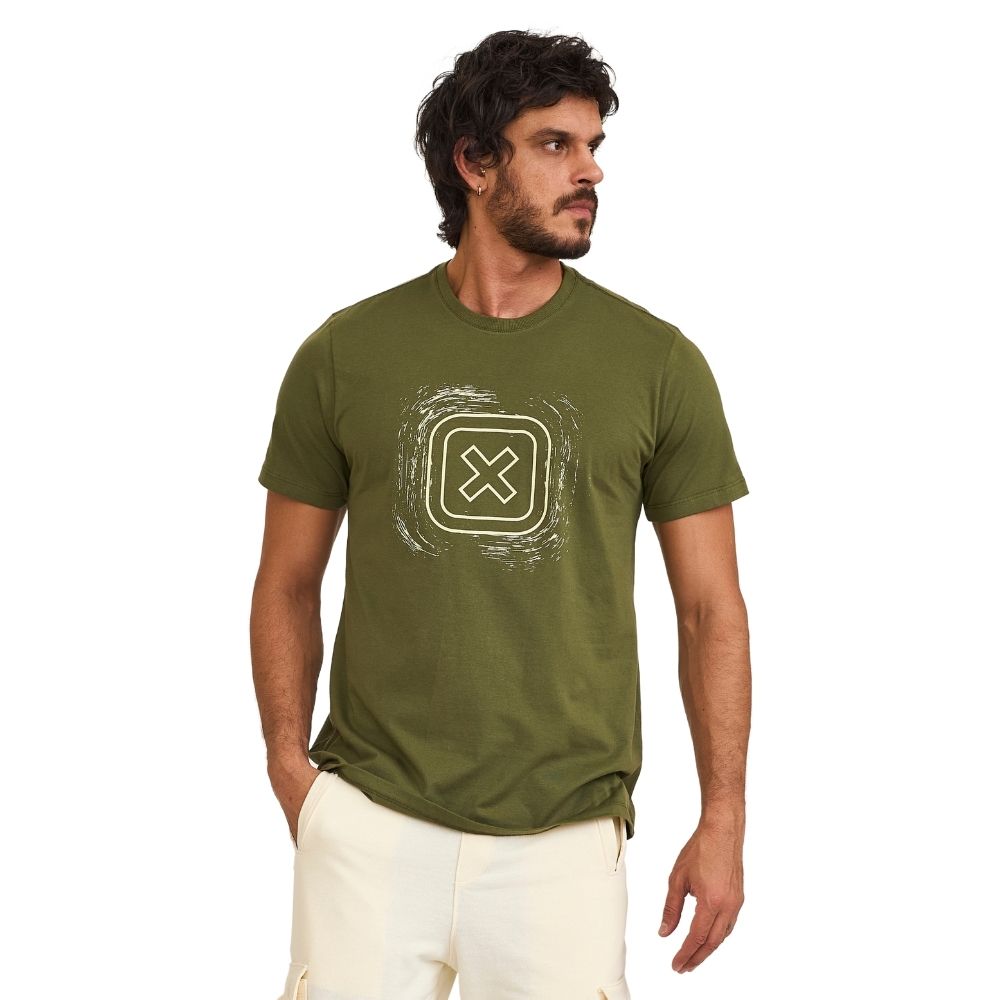 Camiseta Masculina TXC Regular Meia Malha Penteada Manga Curta Verde ...