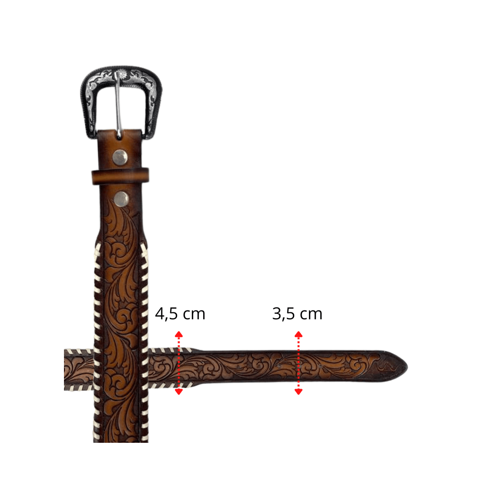 Cinto Masculino Pyramid Country Trança Lateral - Ref. 7074 - Badana