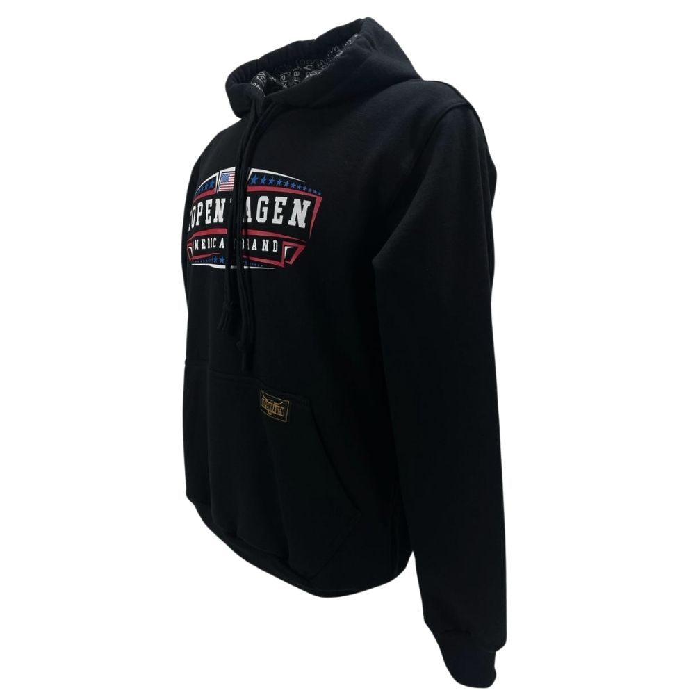 Moletom Masculino Copenhagen Preto Modelo Canguru Logo Da Marca Ref ...