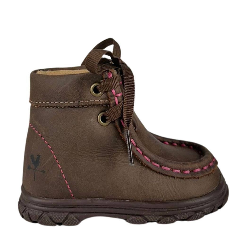 Coturno Destroyer Baby/Infantil Caminhos Da Roça Couro Café/Pink Ref ...