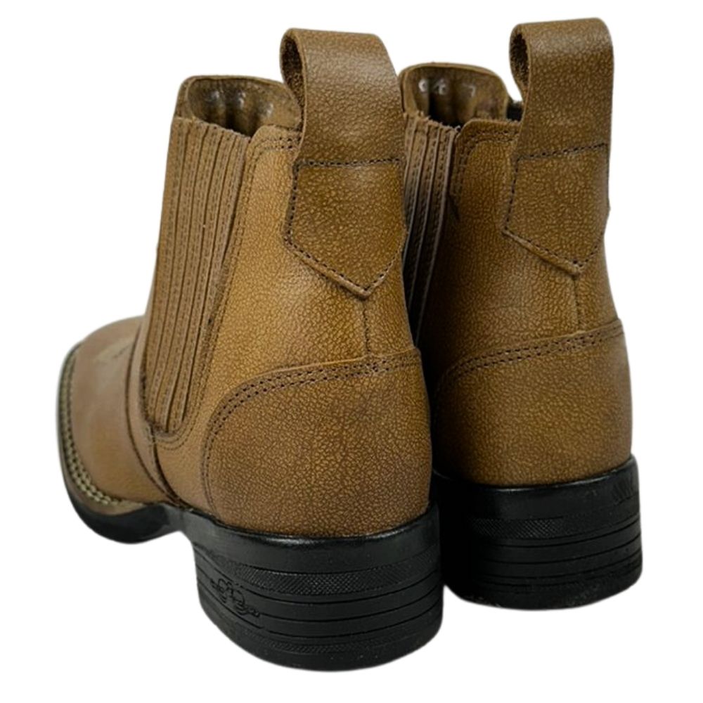 Botina Country Feminina La Mexicana Bico Quadrado Couro Dallas Caramelo ...