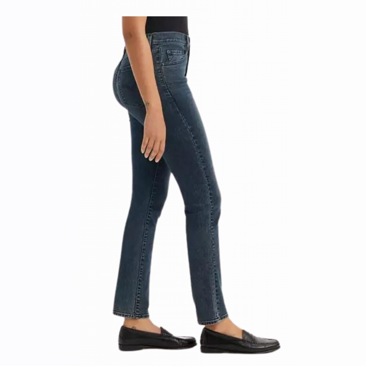 Calça Feminina Levi S Jeans Azul Escuro 724 Stellar Stretch Reta Ref