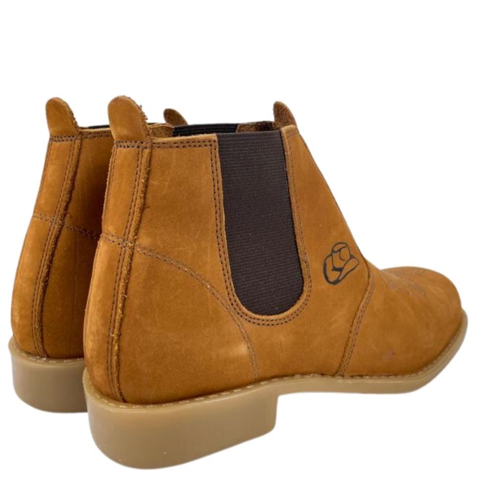 Botina Feminina La Mexicana Couro Nobuk Castor - Ref. 26730F - Badana
